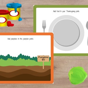 6 Thanksgiving Playdough Mats, Printable Play Doh Activity, Montessori ...
