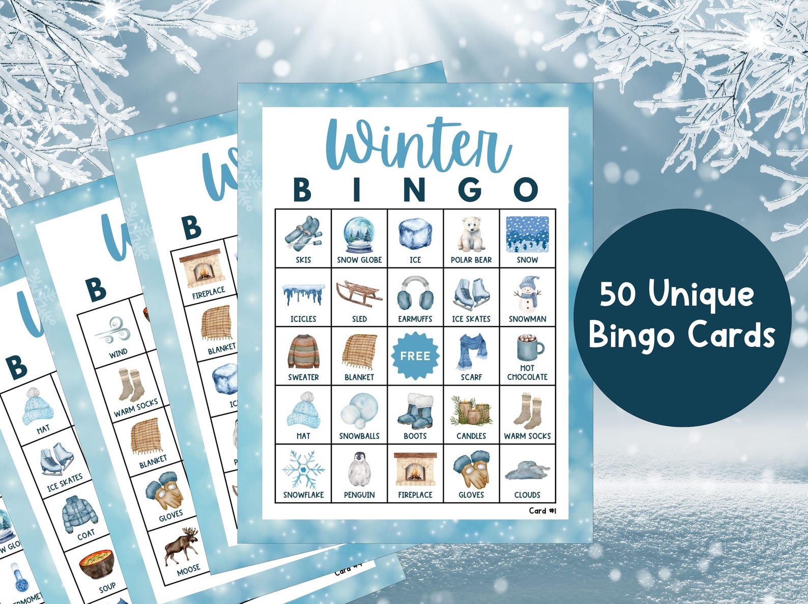 Winter Bingo, Printable Winter Bingo, Winter Bingo Printable for Kids ...