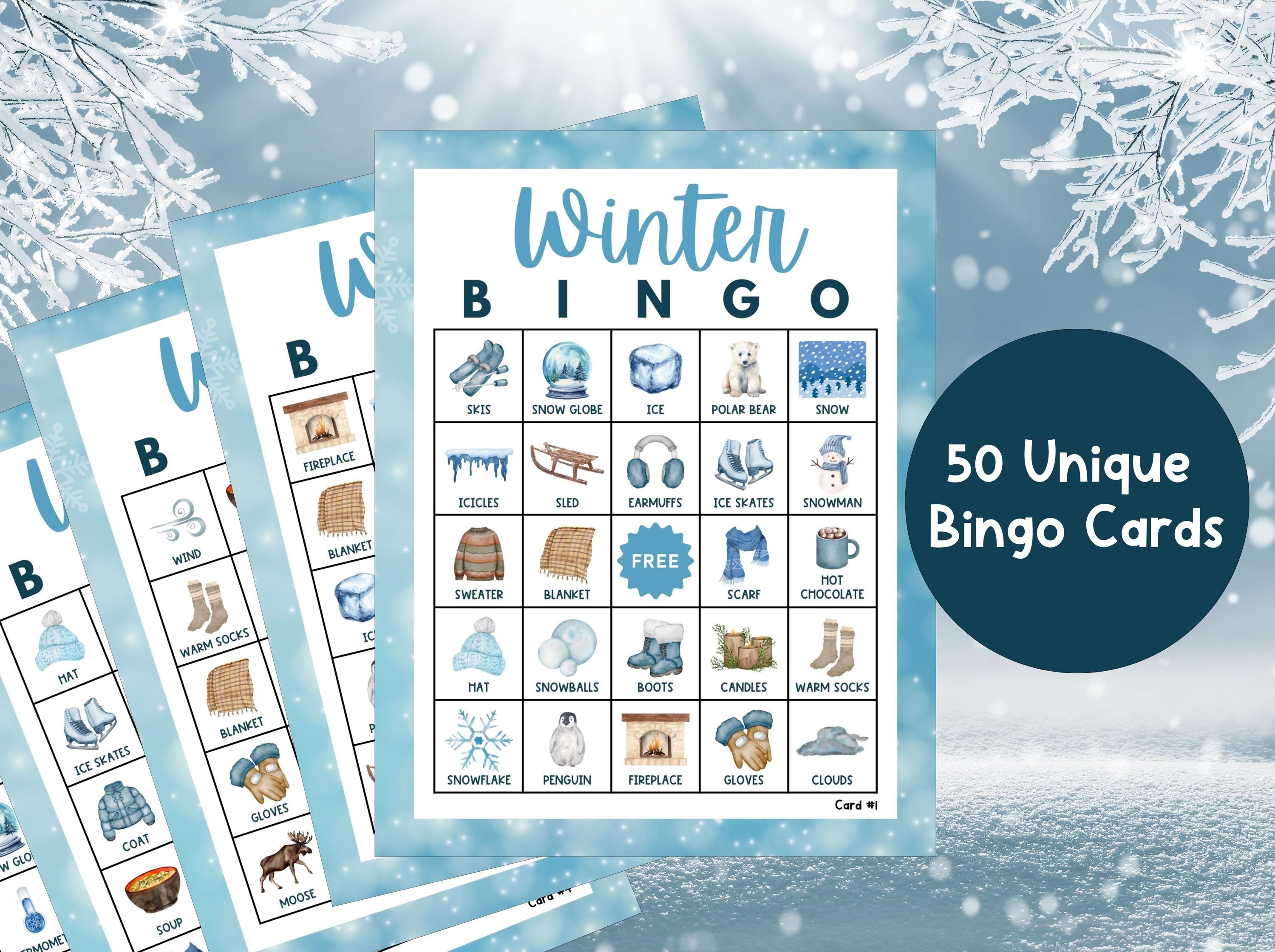 Winter Bingo, Printable Winter Bingo, Winter Bingo Printable for Kids ...