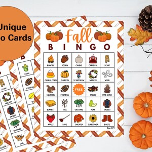 Fall BINGO Digital, Autumn Games for Kids, Fall Classroom Party Game ...