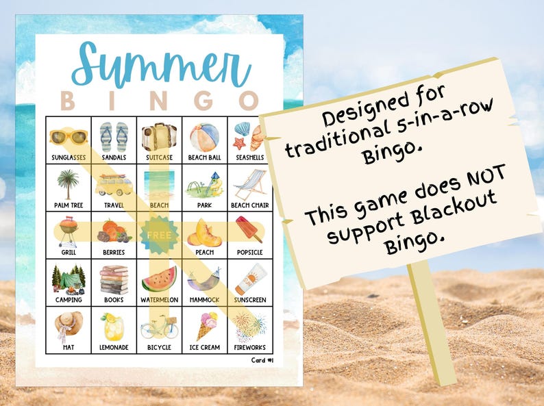 Summer Bingo, Printable Summer Bingo, Summer Bingo Printable for Kids ...