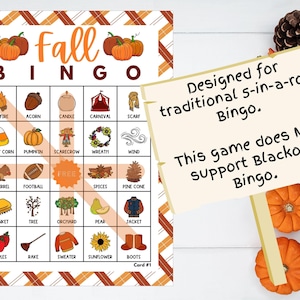 Fall BINGO Digital, Autumn Games for Kids, Fall Classroom Party Game ...