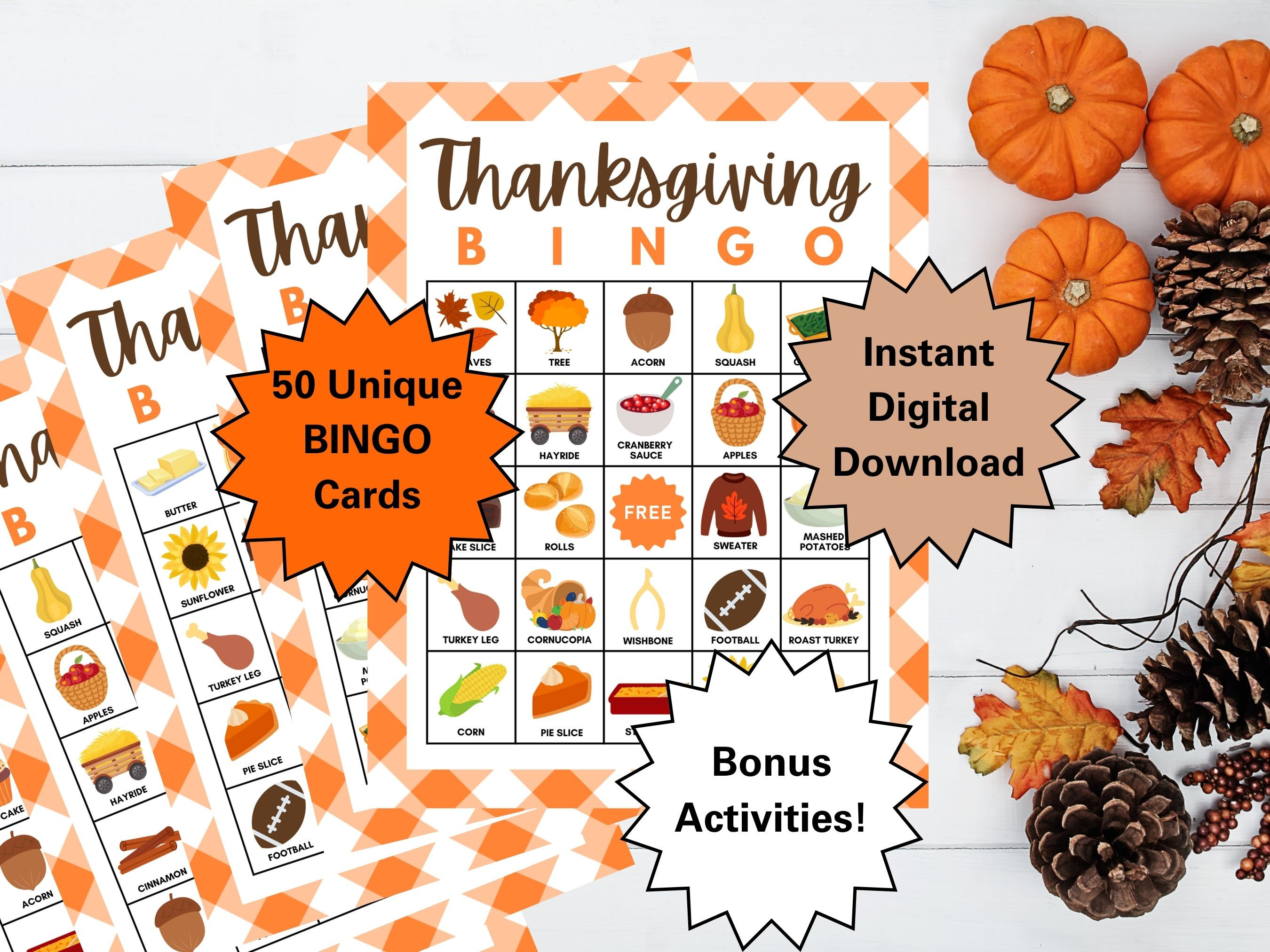 Thanksgiving Bingo, Printable Thanksgiving Bingo Cards, Thanksgiving ...