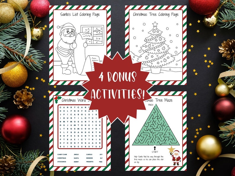 Printable Letter to Santa, Bonus Christmas Activities, Santa Letter ...