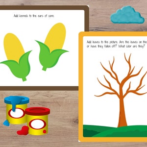 6 Thanksgiving Playdough Mats, Printable Play Doh Activity, Montessori ...