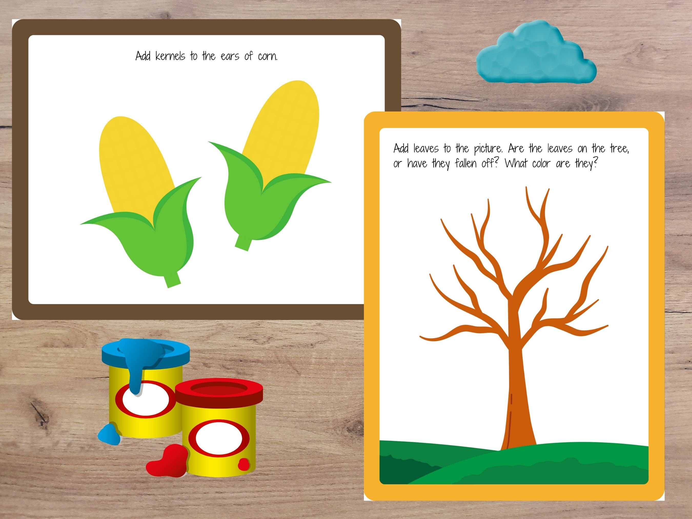 6 Thanksgiving Playdough Mats, Printable Play Doh Activity, Montessori ...