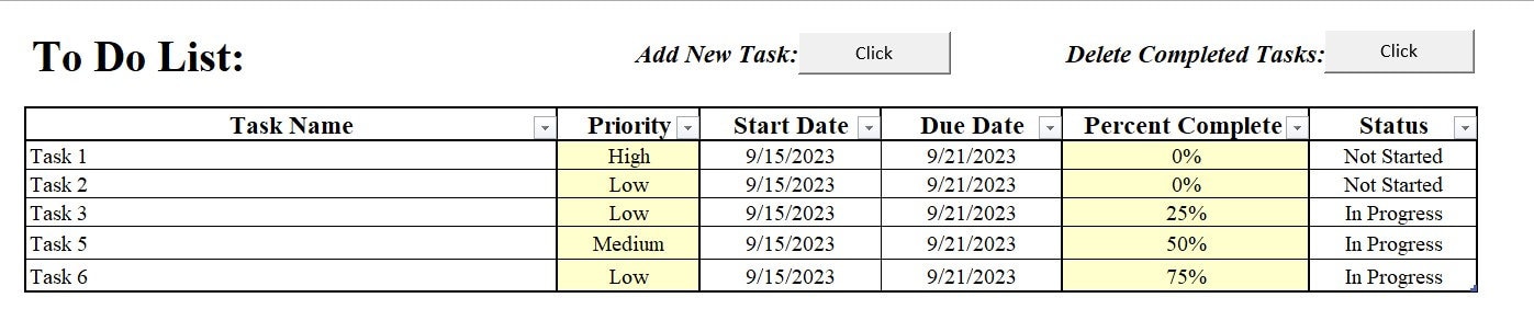 Easy to Use Excel Spreadsheet to Do List - Etsy