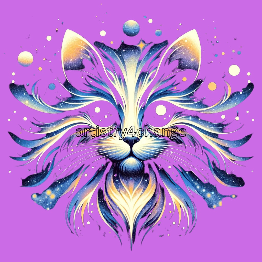 Cosmic Cat, Digital Art, Space Theme, DIY Projects, Custom Merchandise ...