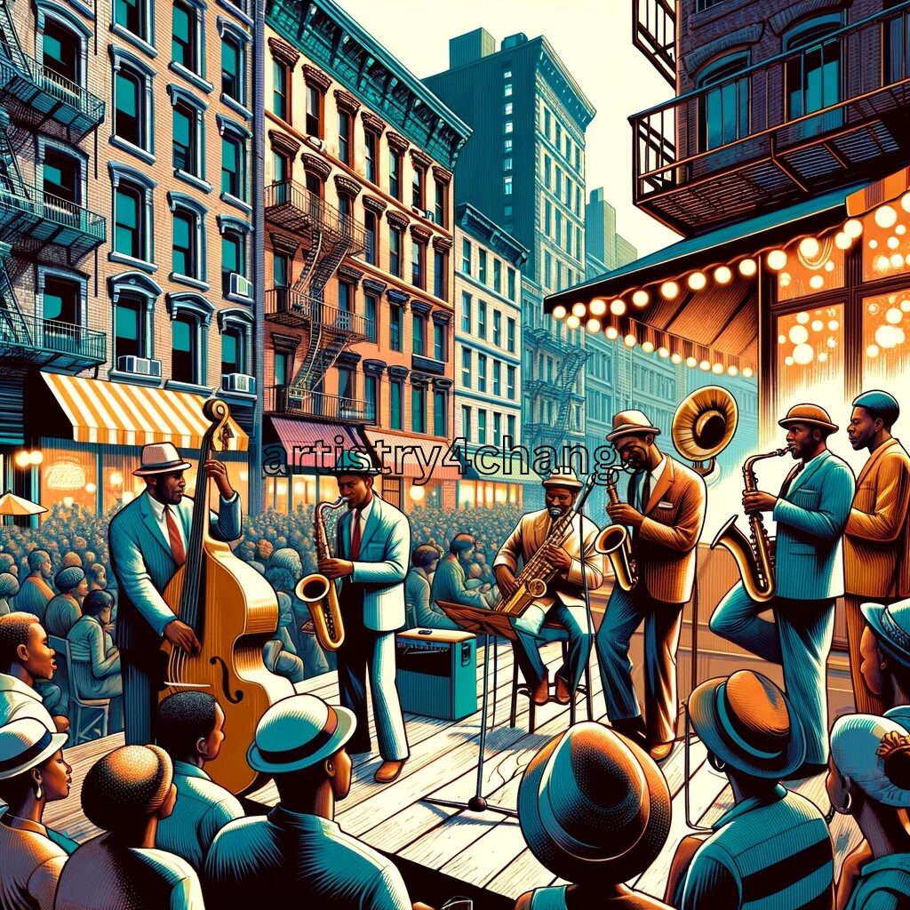Harlemjazz, Livemusicart, Streetscene, Jazzperformance, Culturalart ...