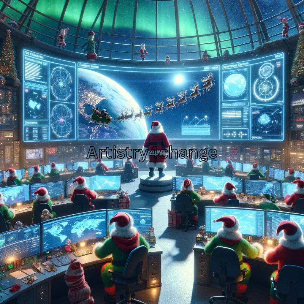 Santa's Command Center, High-tech Christmas, Elf Operations, Christmas ...