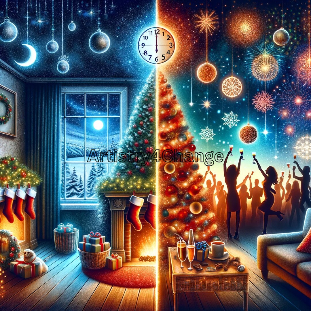 Christmas to New Year Transition Cozy Holiday Home Vibrant - Etsy