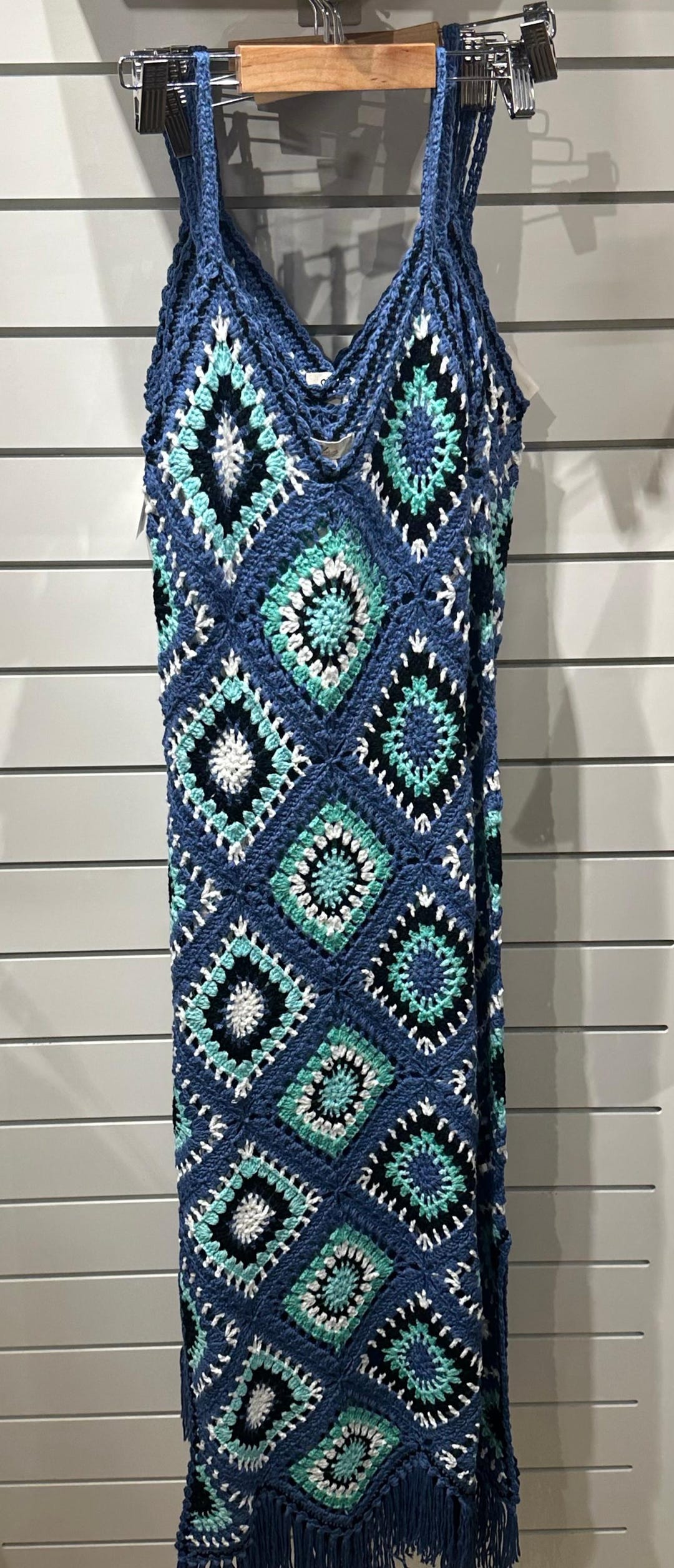 Hailey Handcrafted Crochet Dress With Fringe by Elan - Etsy