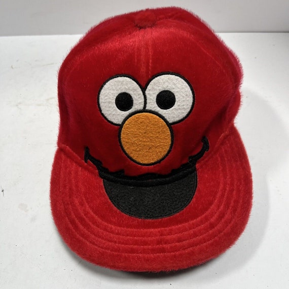 Elmo Face Sesame Street Embroidered Red Baseball Cap … - Gem