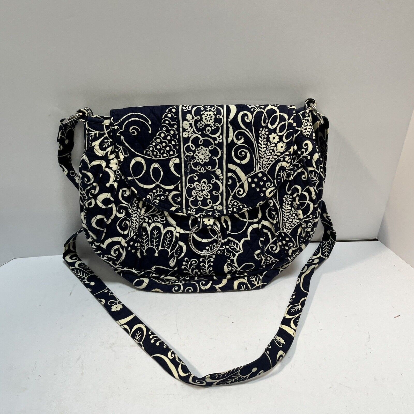 Vera Bradley Crossbody Bag Twirly Bird Navy Blue Zips Floral - Etsy