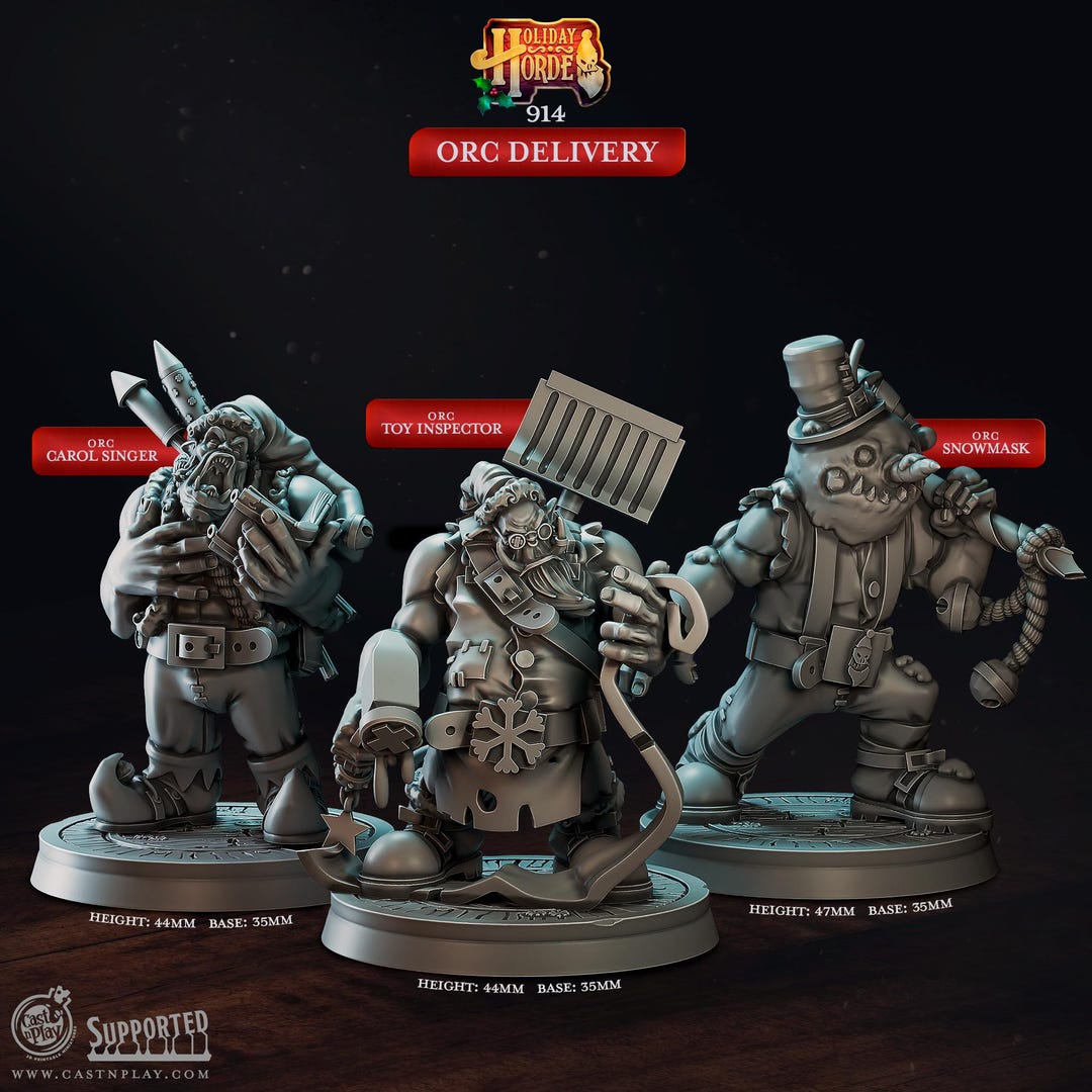 Orc Delivery Dnd Minifigures the Holiday Horde Set 3D Resin Printed - Etsy