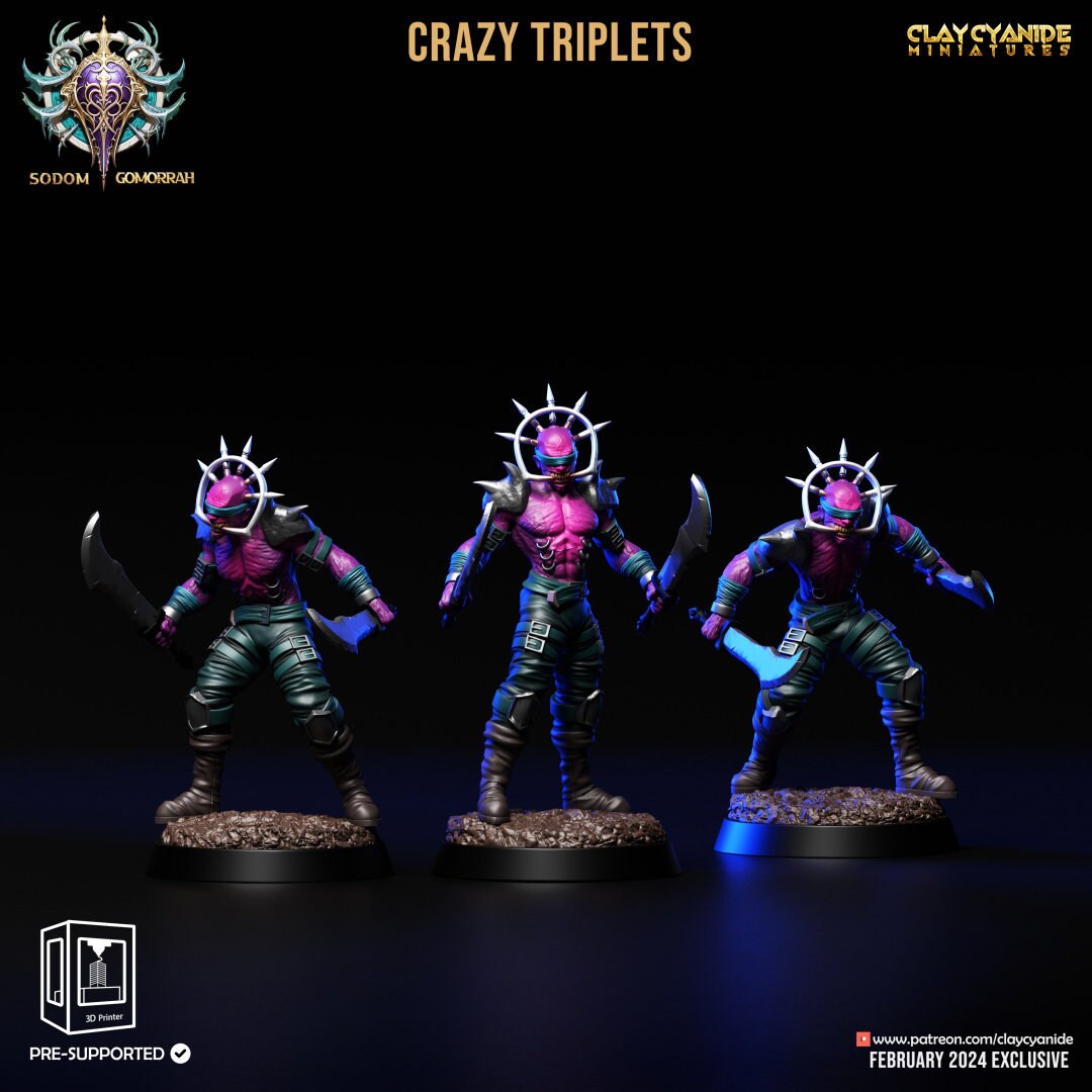 Crazy Triplets Dnd Minifigures Abominations of Gomorrah Set 3D Resin ...