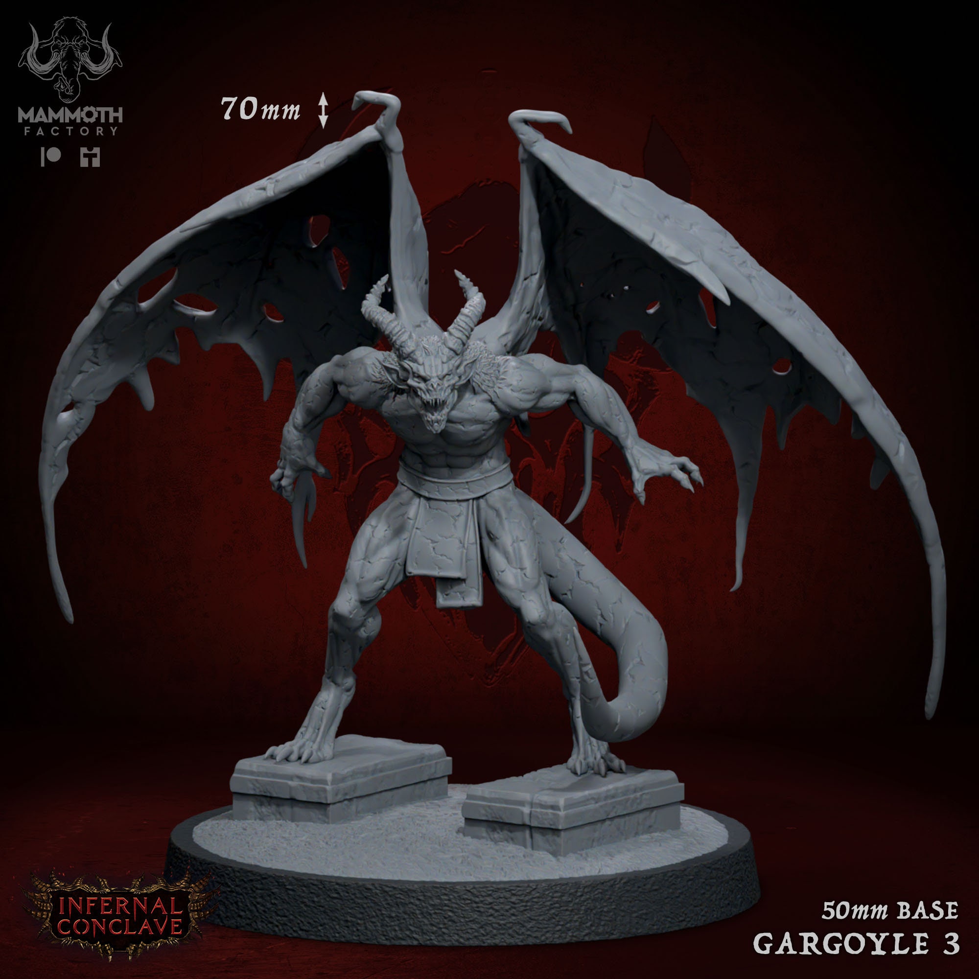 Stonecursed Gargoyles Dnd Minifigures Infernal Conclave Set 3D Resin ...