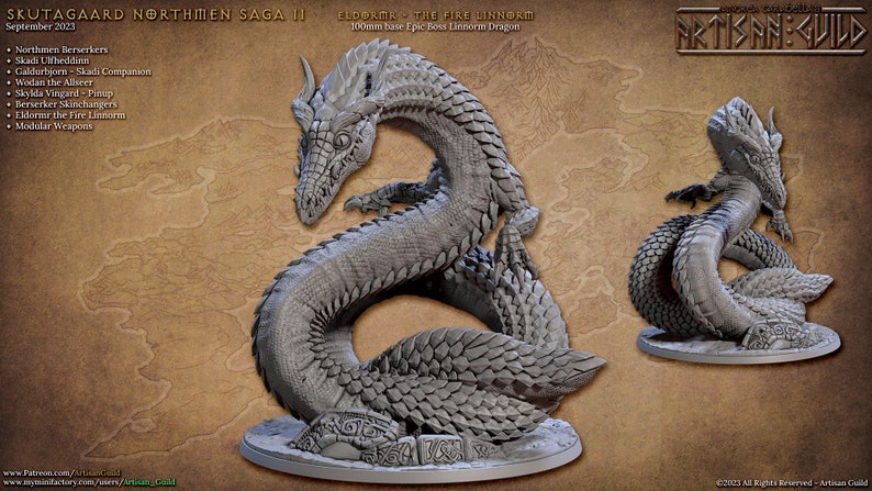 Eldormr the Fire Linnorm Dnd Boss Monsters Artisan Guild - Etsy