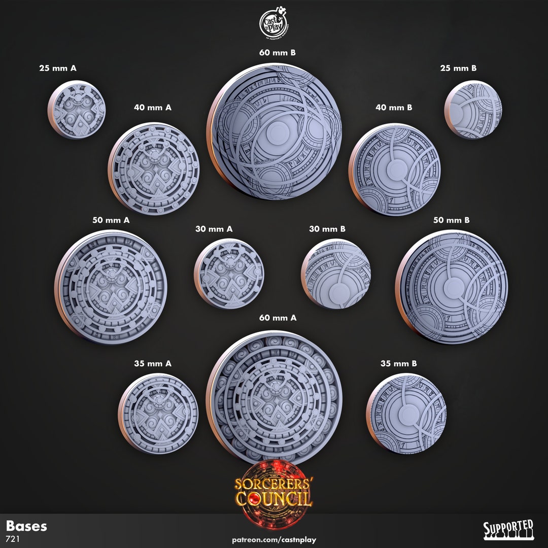 Legion Base Pack | Dnd Minifigure Bases | Sorcerers' Council Set | 3D ...