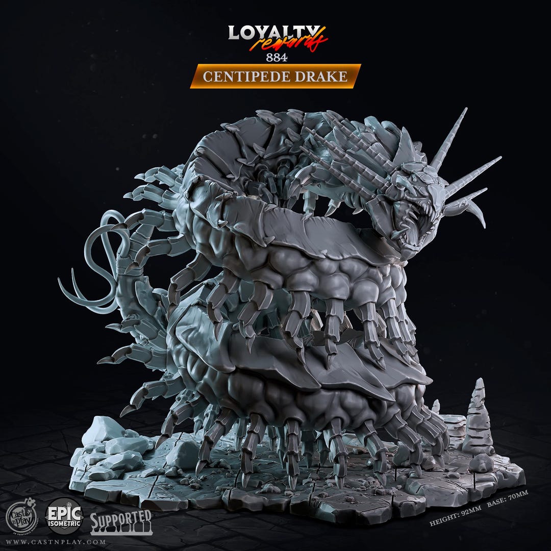 Centipede Drake | Dnd Epic Boss Minifigure | Cast N' Play | 3D Resin ...