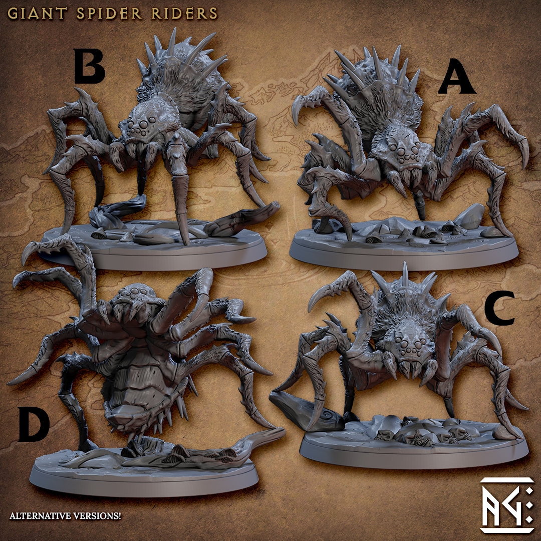 Giant Spiders Dnd Minifigures Faldorn Goblin Set 3D Resin Printed - Etsy