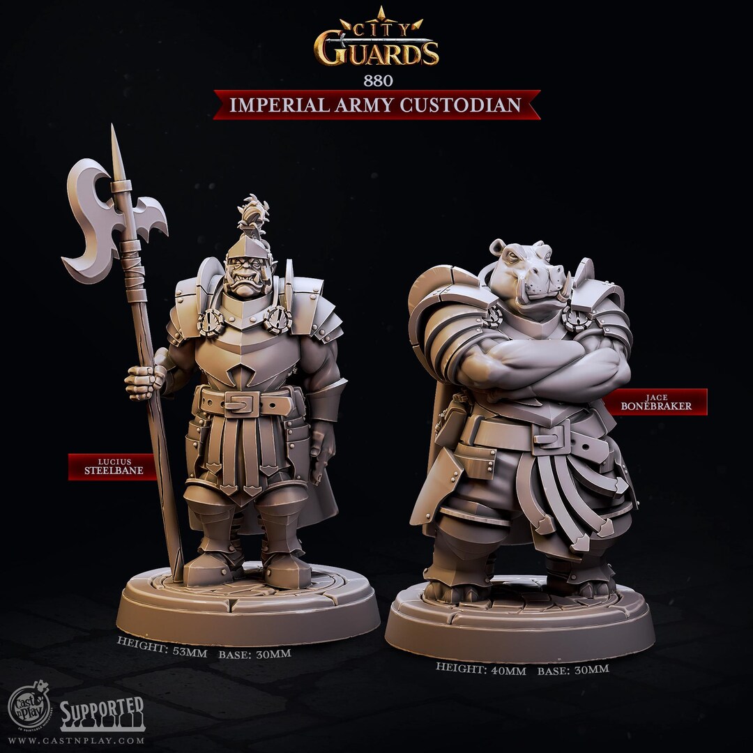 Imperial Army Custodians Dnd Minifigures City Guards Set 3D Resin ...