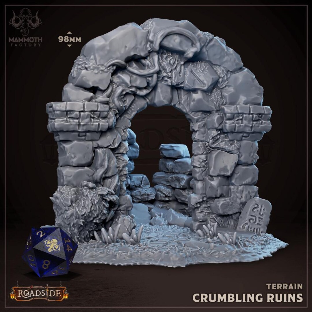 Crumbling Ruins | Dnd Terrain Scatter Prop | Roadside Set Set | 3D ...