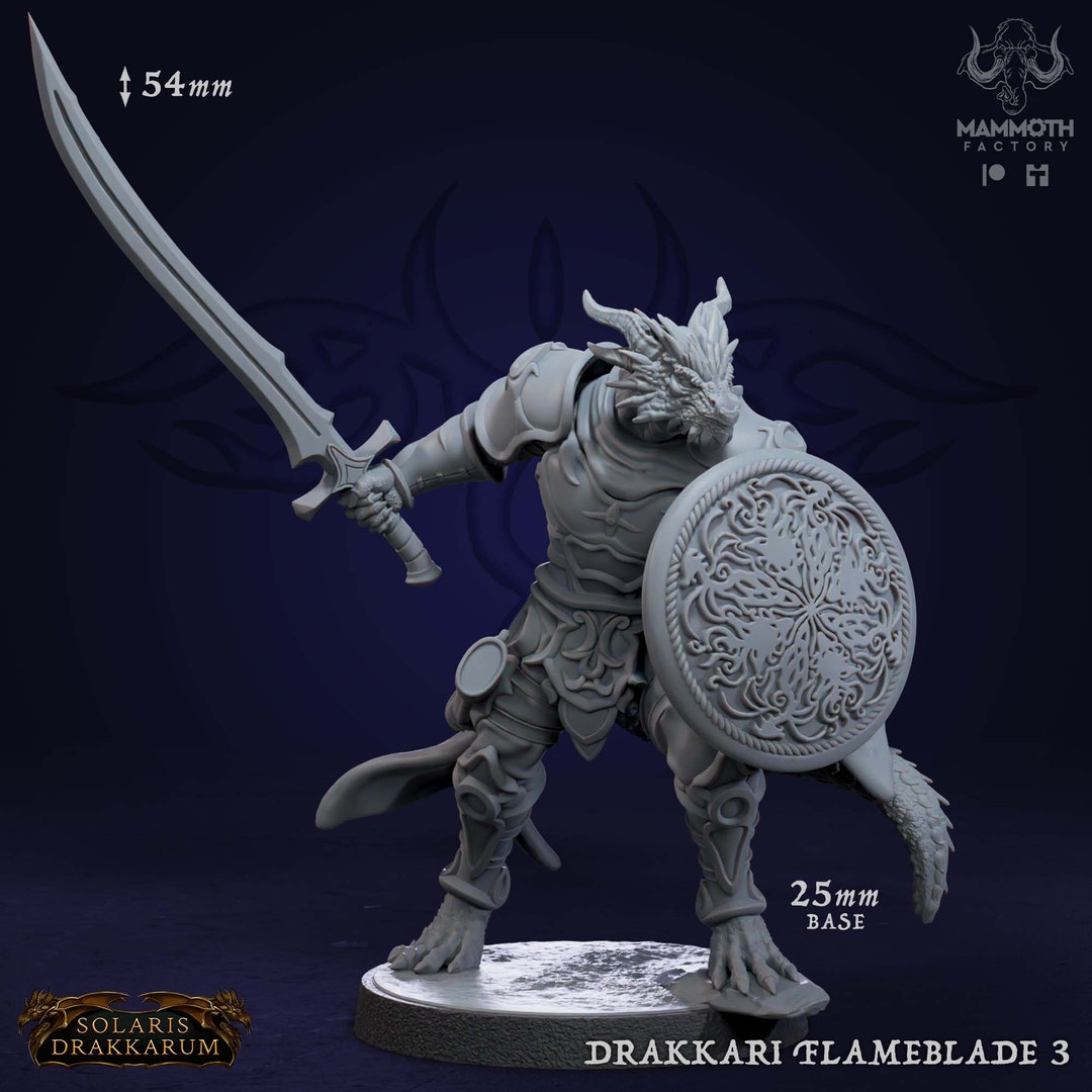 Drakkari Flameblade | Dnd Minifigures | Solaris Drakkarum Set | 3D ...