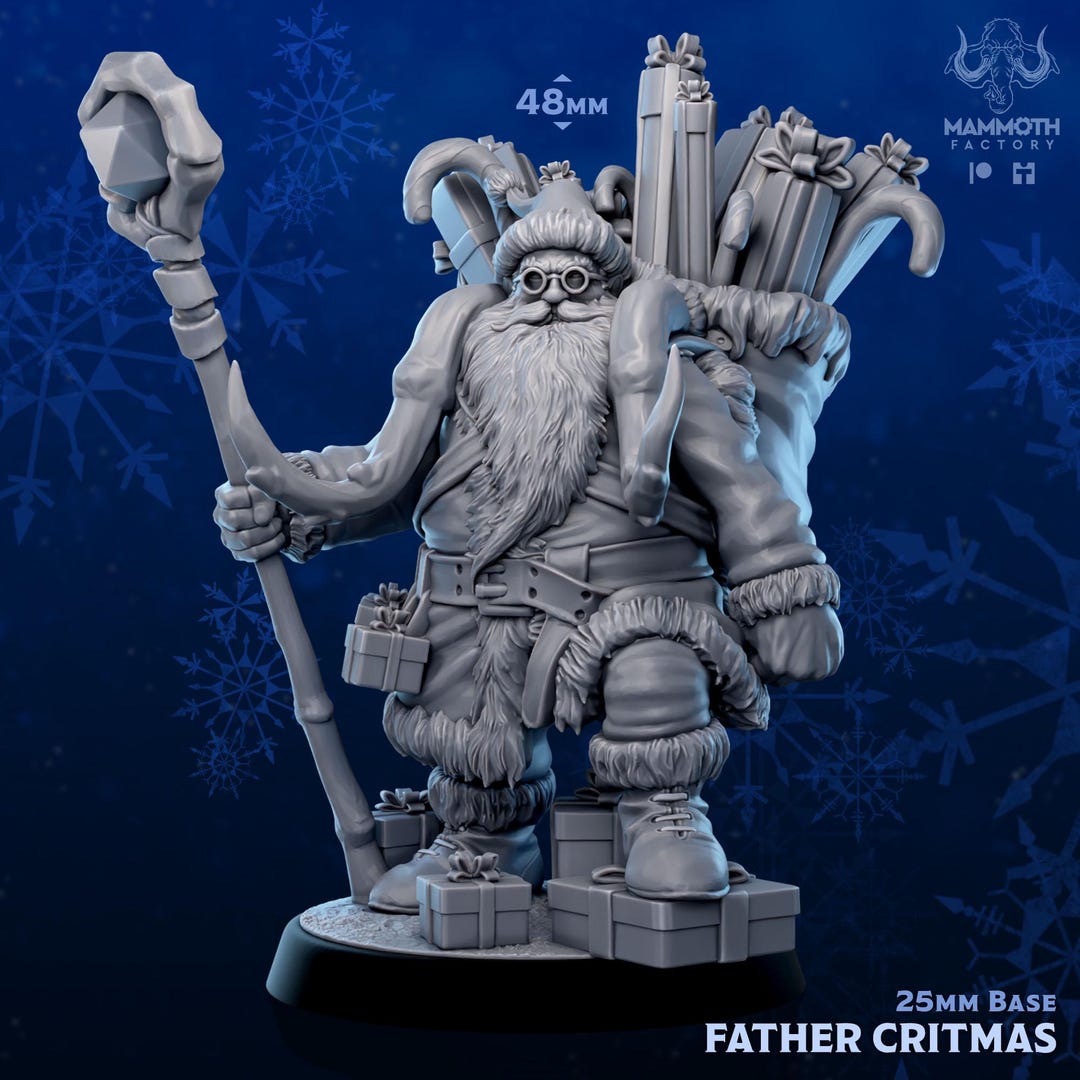 Father Critmas Dnd Minifigures the Dark Christmas Set 3D Resin Printed ...
