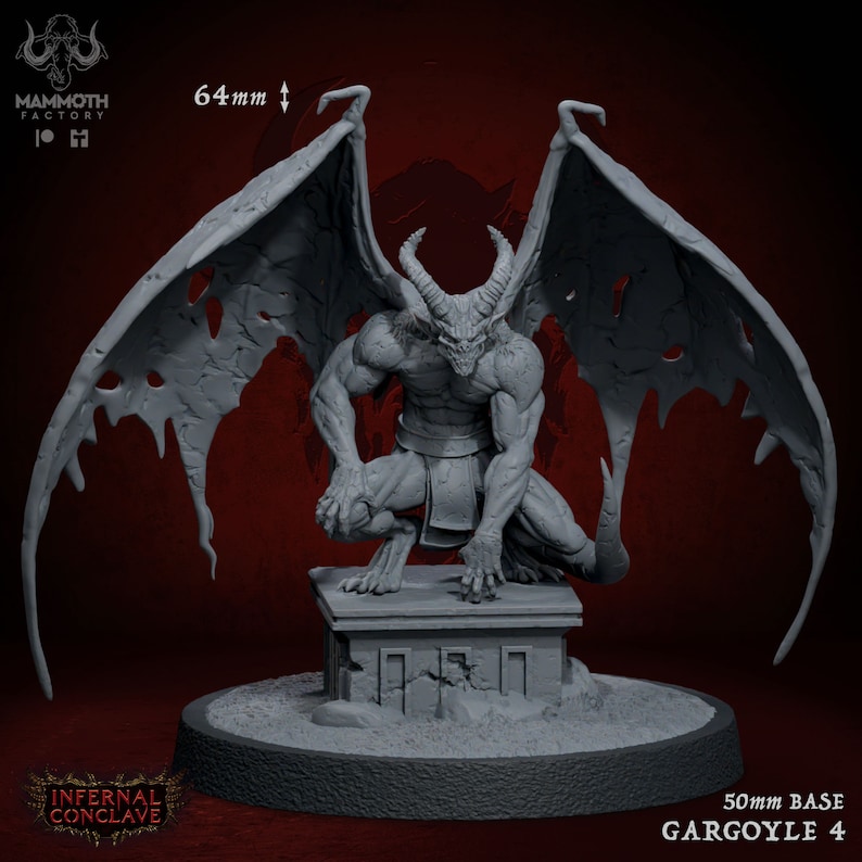 Stonecursed Gargoyles Dnd Minifigures Infernal Conclave Set 3D Resin ...