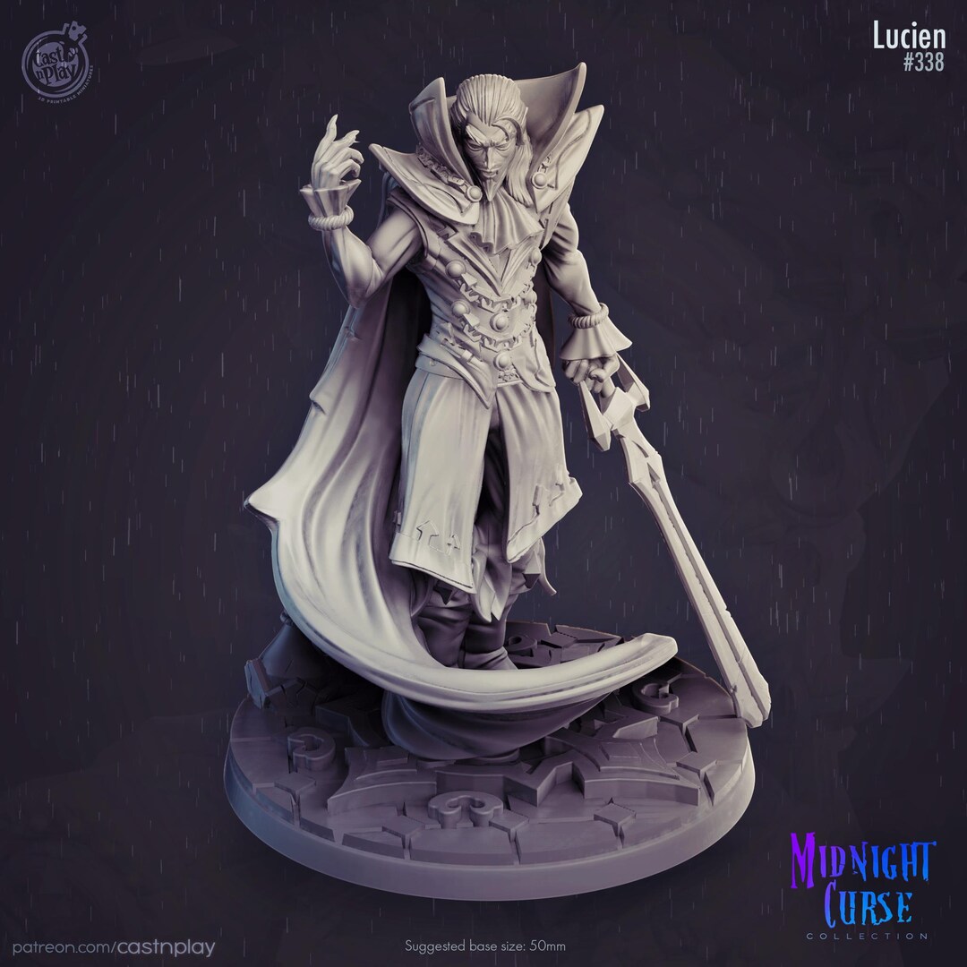Lucien the Vampire Baron | Dnd Minifigures | Midnight Curse Set | 3D ...