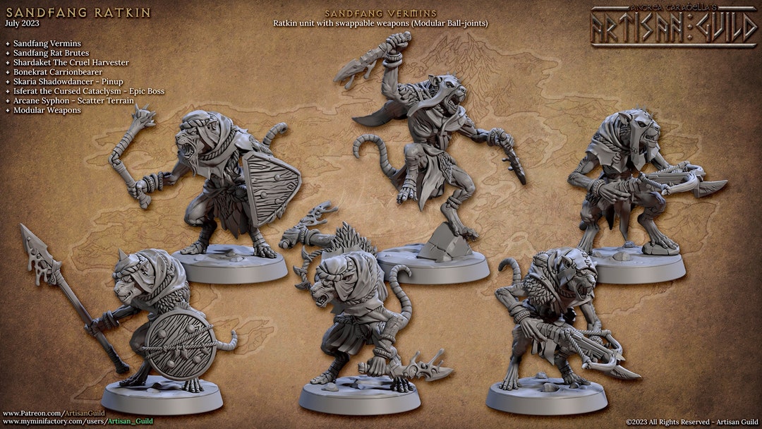Sandfang Vermin Ratkin | Dnd Minifigures | Sandfang Ratkins Set | 3D ...