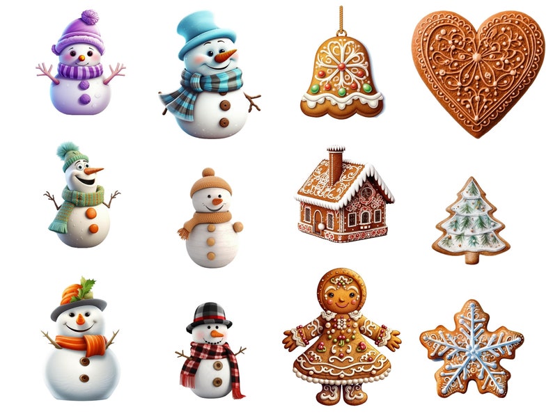 Christmas Clipart Image Bundle | Santa, Wreath, Tree, Snowman ...