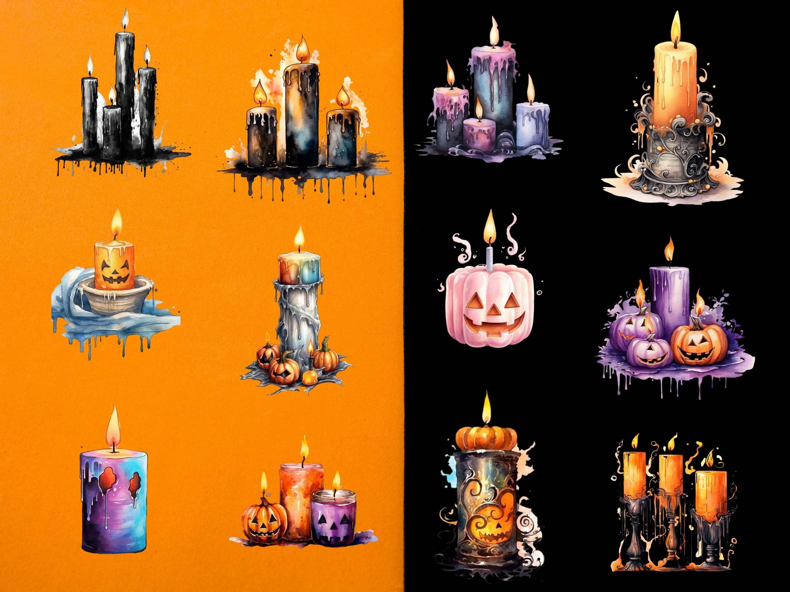 246 Candles Halloween Clipart, Spooky PNG, and Gothic Graphics for ...