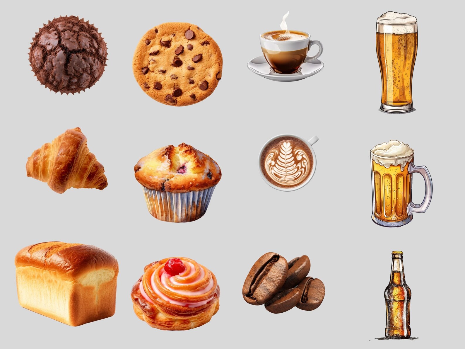 2000 Food and Drink Clipart and Watercolor Art Bundle Culinary Graphics ...