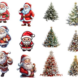 Christmas Clipart Image Bundle | Santa, Wreath, Tree, Snowman ...