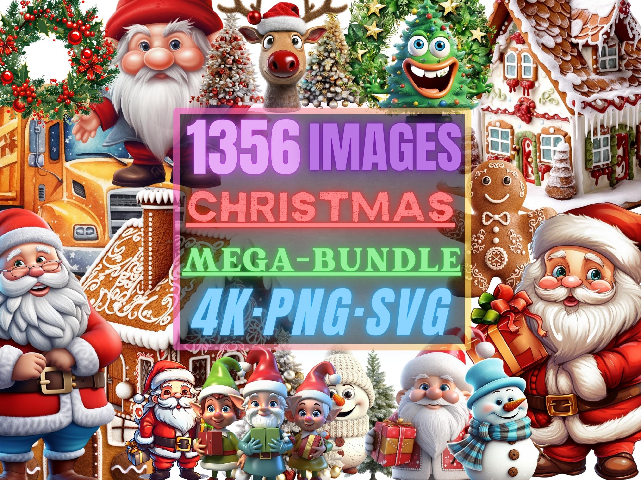 Christmas Clipart Image Bundle | Santa, Wreath, Tree, Snowman ...
