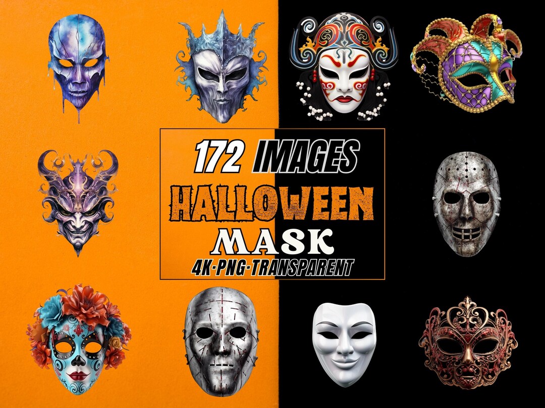 172 Halloween Mask Clipart Mask PNG Graphics for Eerie Masks and ...