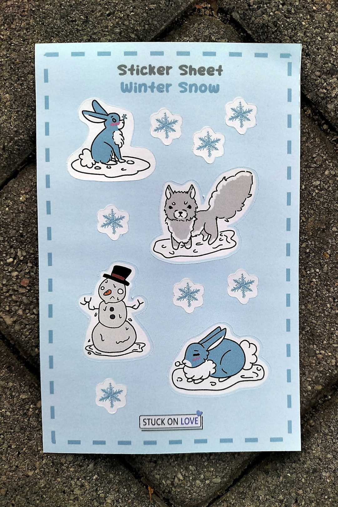 Winter Snow Animal Stationary Sticker Sheet - Etsy