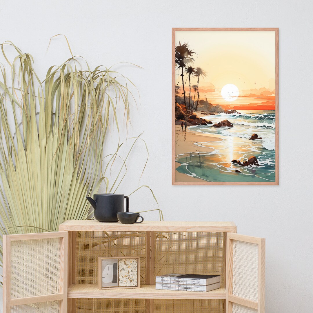 Beach Sunset Watercolor Digital File - Version 3 - Etsy