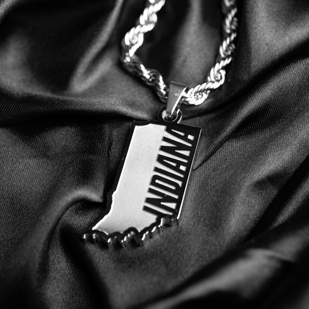 Hoosier State Necklace, Stainless Steel Necklace, Indiana Necklace ...