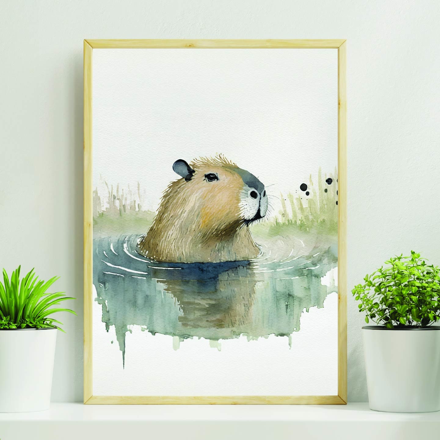Capybara Digital Watercolor Artwork Instant Digital Download - Etsy
