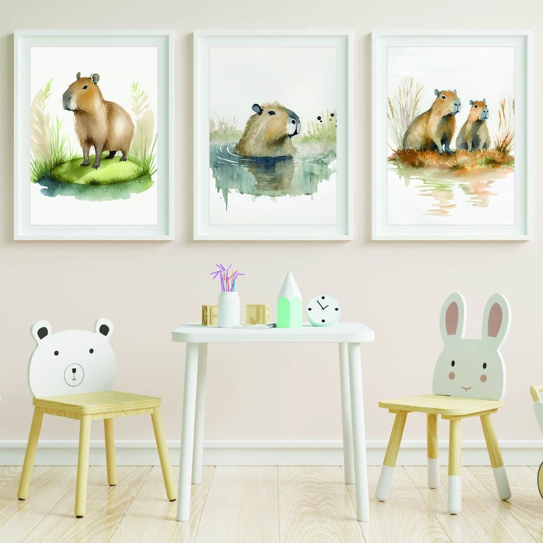 Capybara Digital Watercolor Artwork - Instant Digital Download Print at ...