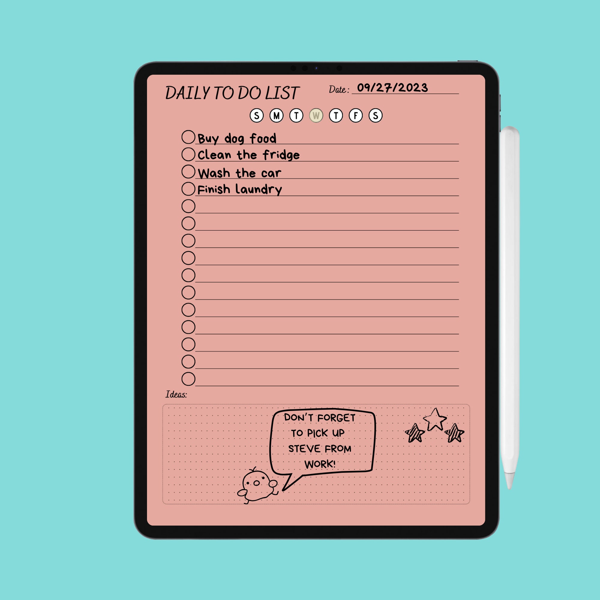 Cute Digital to Do List Goodnotes Template, Undated to Do List Template ...