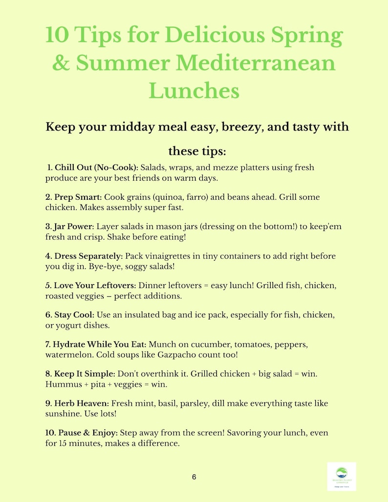 Mediterranean Diet - Spring & Summer Mediterranean Lunch Recipes 2025 ...