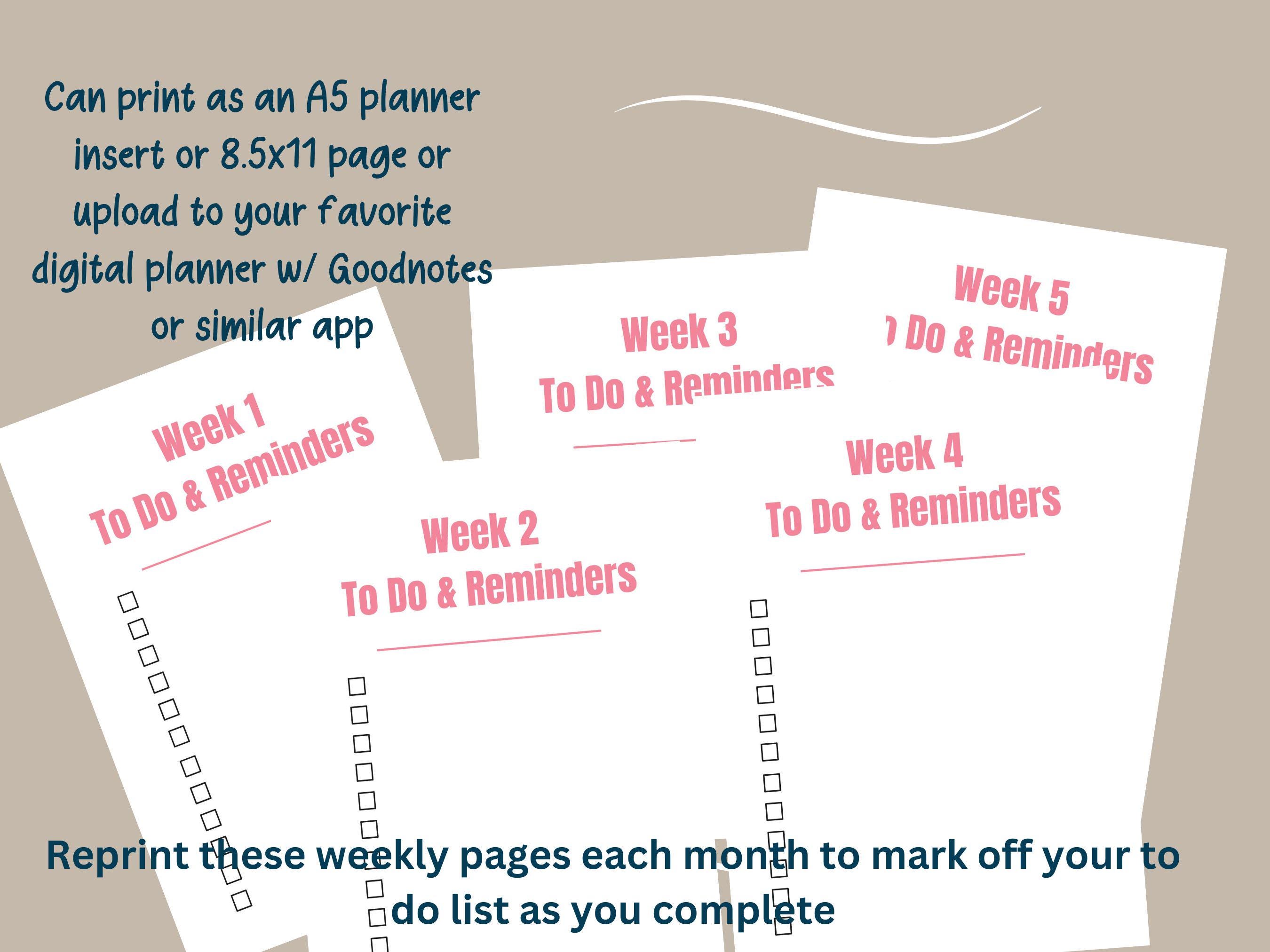 Coquette Bow Planner Dashboards, 12 Monthly Dividers, A5 Planner Pages ...