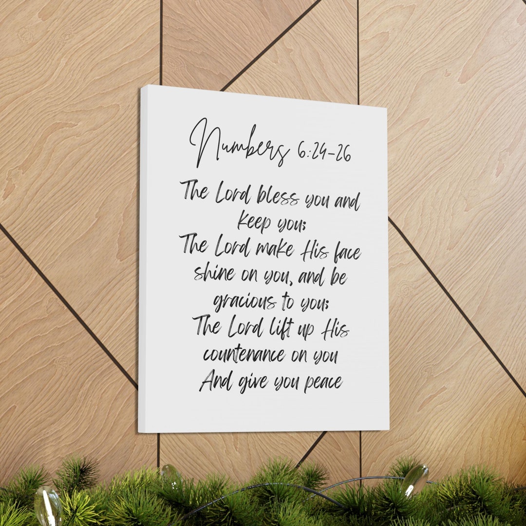 The Lord Bless You and Keep You, Scripture Sign, Canvas Wall Art ...