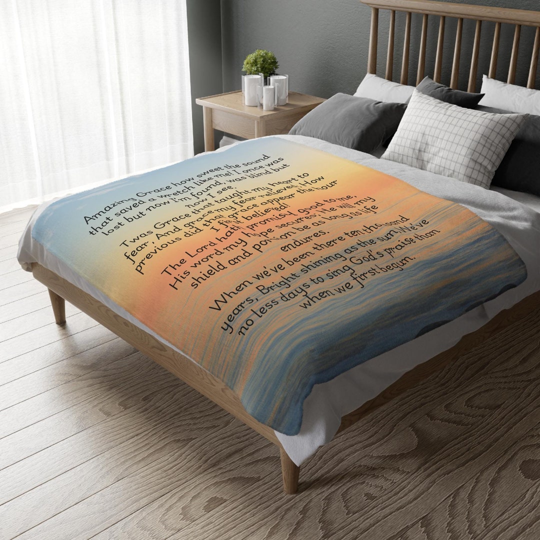 Amazing Grace Blanket, Christian Blanket, Hymn, Christian Home Decor - Etsy