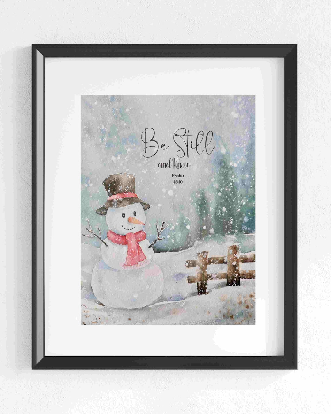 Christian Digital Wall Art, Be Still Bible Verse Poster Print, Faith ...