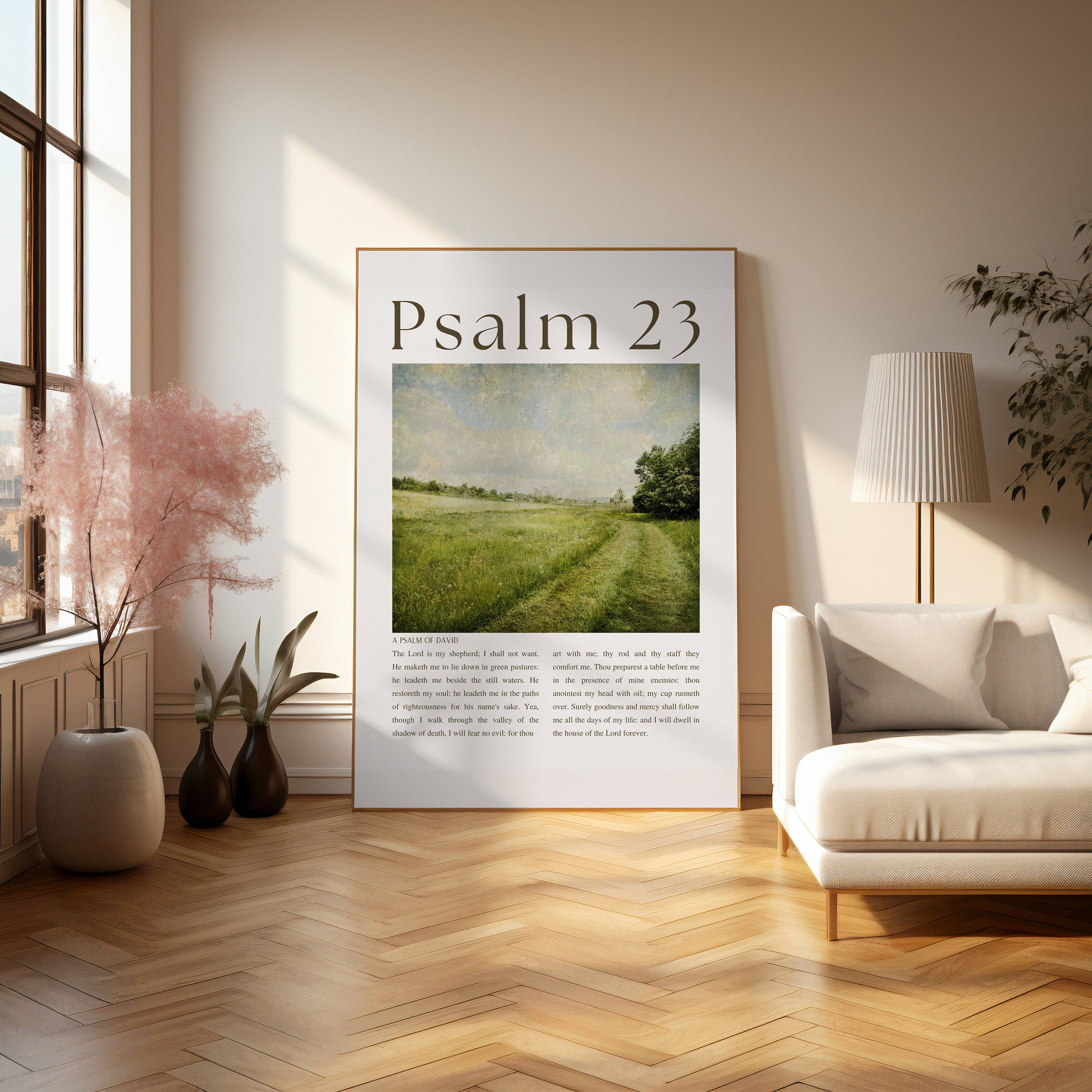 Vintage Psalm 23 Wall Art, Christian Digital Art, the Lord is My ...